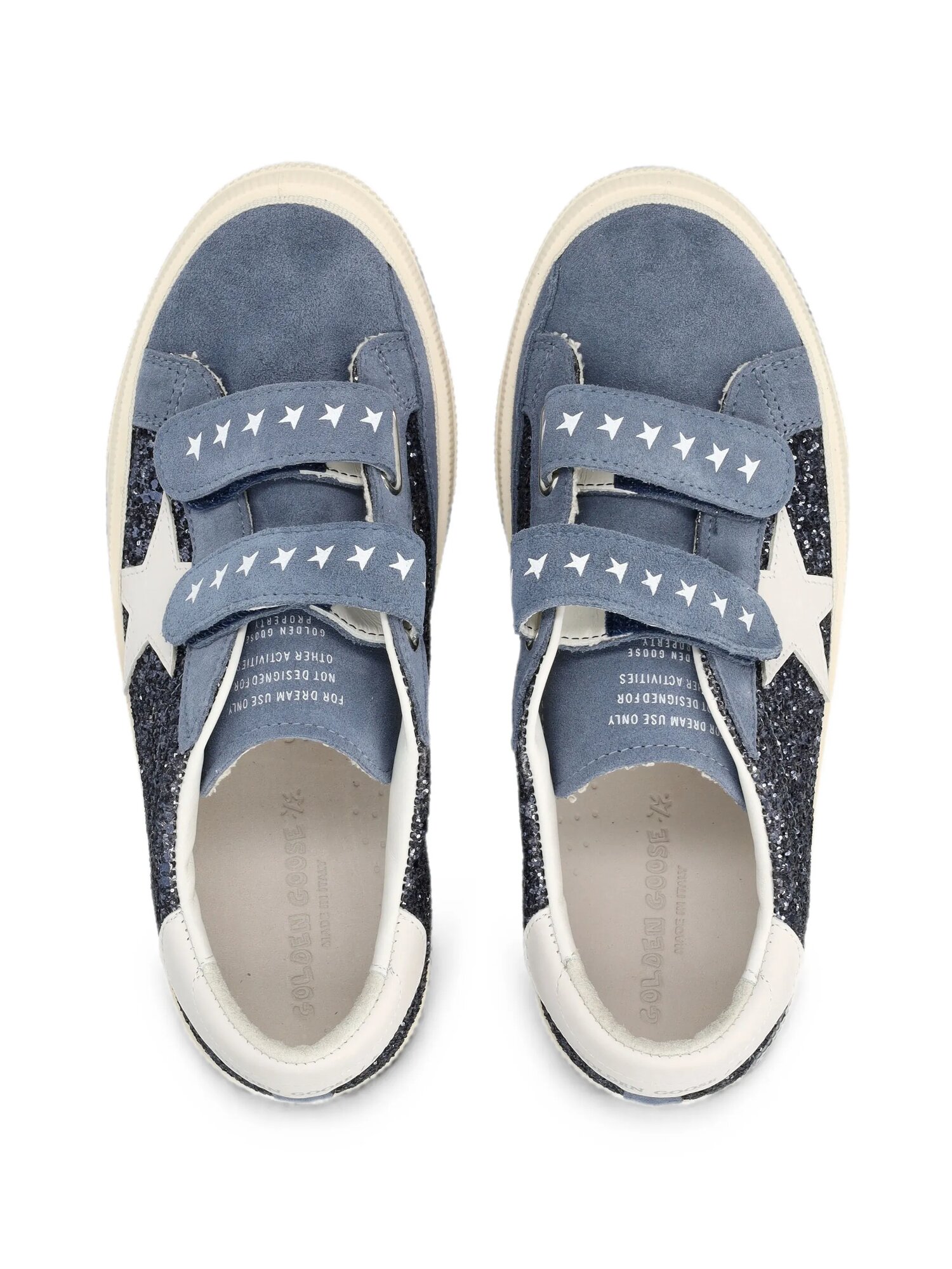 Кроссовки Golden Goose Glittered touch-strap sneakers, размер 35, синий — фото 1