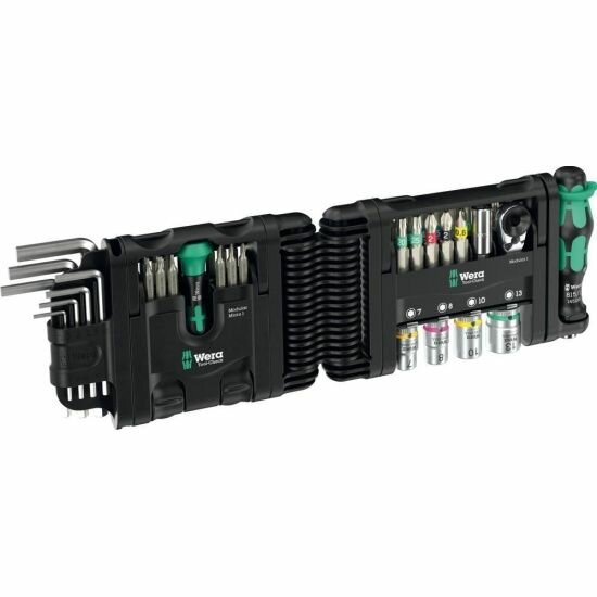 Набор инструмента WERA Tool-Check Modular Set 1 (арт. WE-049020) 50 пр, биты 1/4" и 4 мм, трещотка, Г-образные ключи, отвёртки-битодержатели