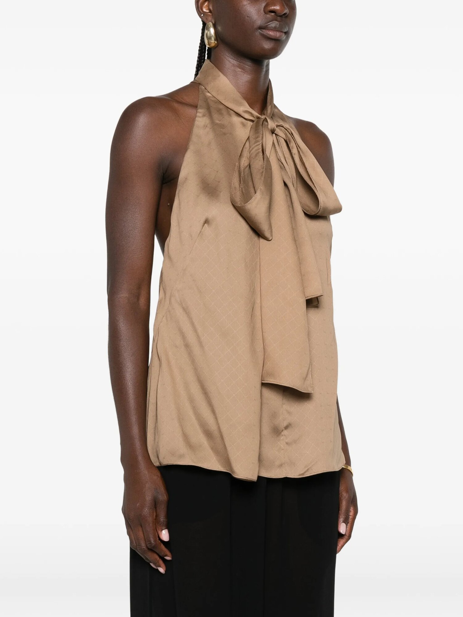 Топ Tom Ford Patterned halterneck top, размер 40 EU, brown — фото 1
