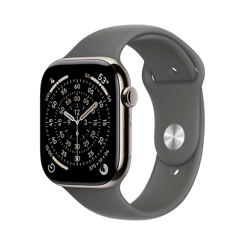 Смарт часы Apple Watch S11 (GPS+Cellular) 46mm Titanium Case with Stone Gray Sport Band S/M Natural 2025