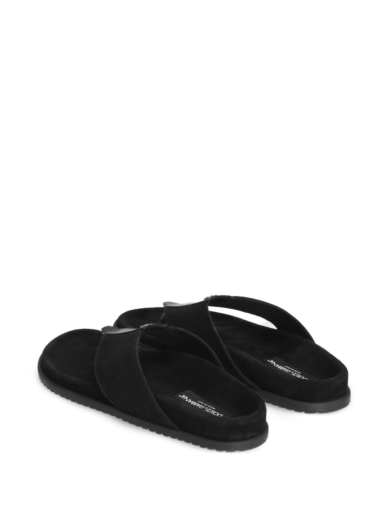 Шлёпанцы DOLCE & GABBANA Logo-plaque flip-flops, размер 43 EU, черный — фото 1