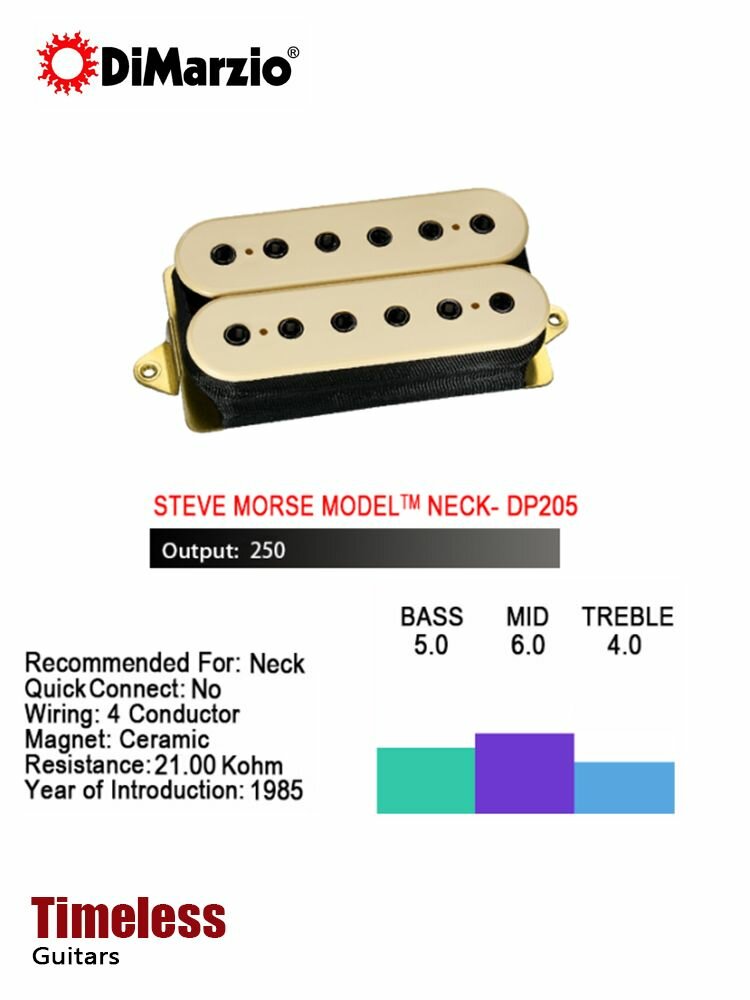 Гитарный звукосниматель DiMarzio DP205F Steve Morse Signature