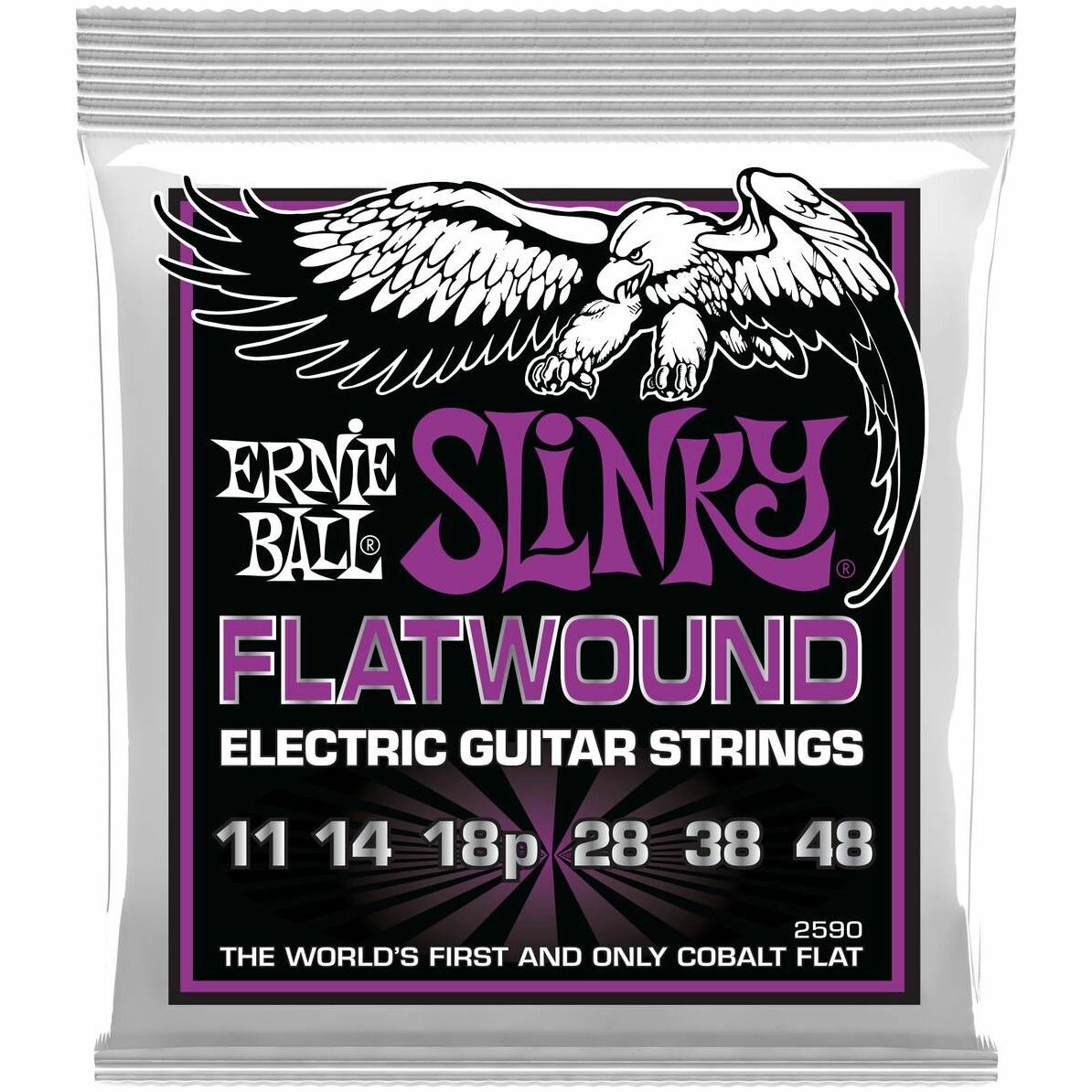 Струны для электрогитары, ERNIE BALL 2590 Slinky Flatwound Power 11-48