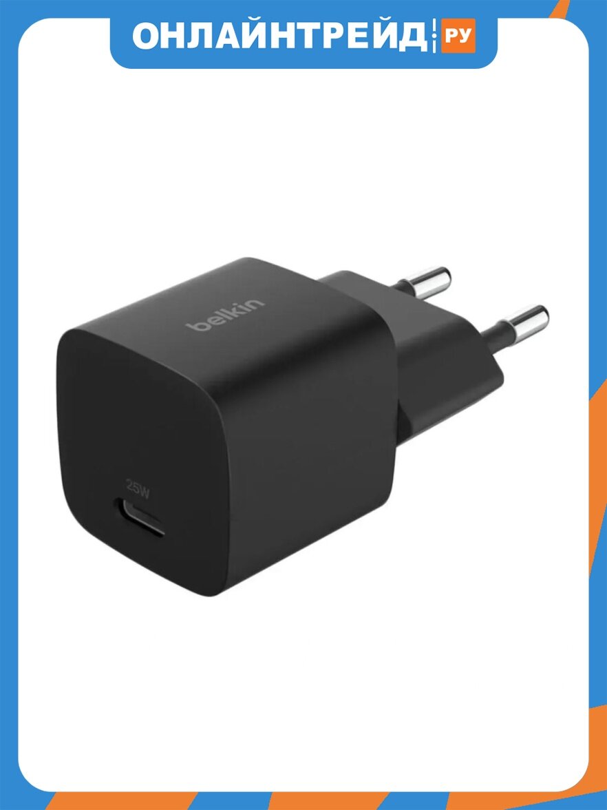 Сетевое зарядное устройство Belkin 25Вт, USB-C, черный (WCA012kqBK)