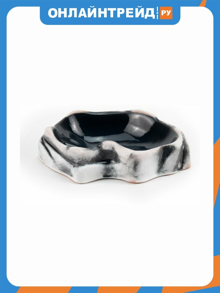 Кормушка керамическая Novamark TERRA Камень L белая 17х20х4,5см
