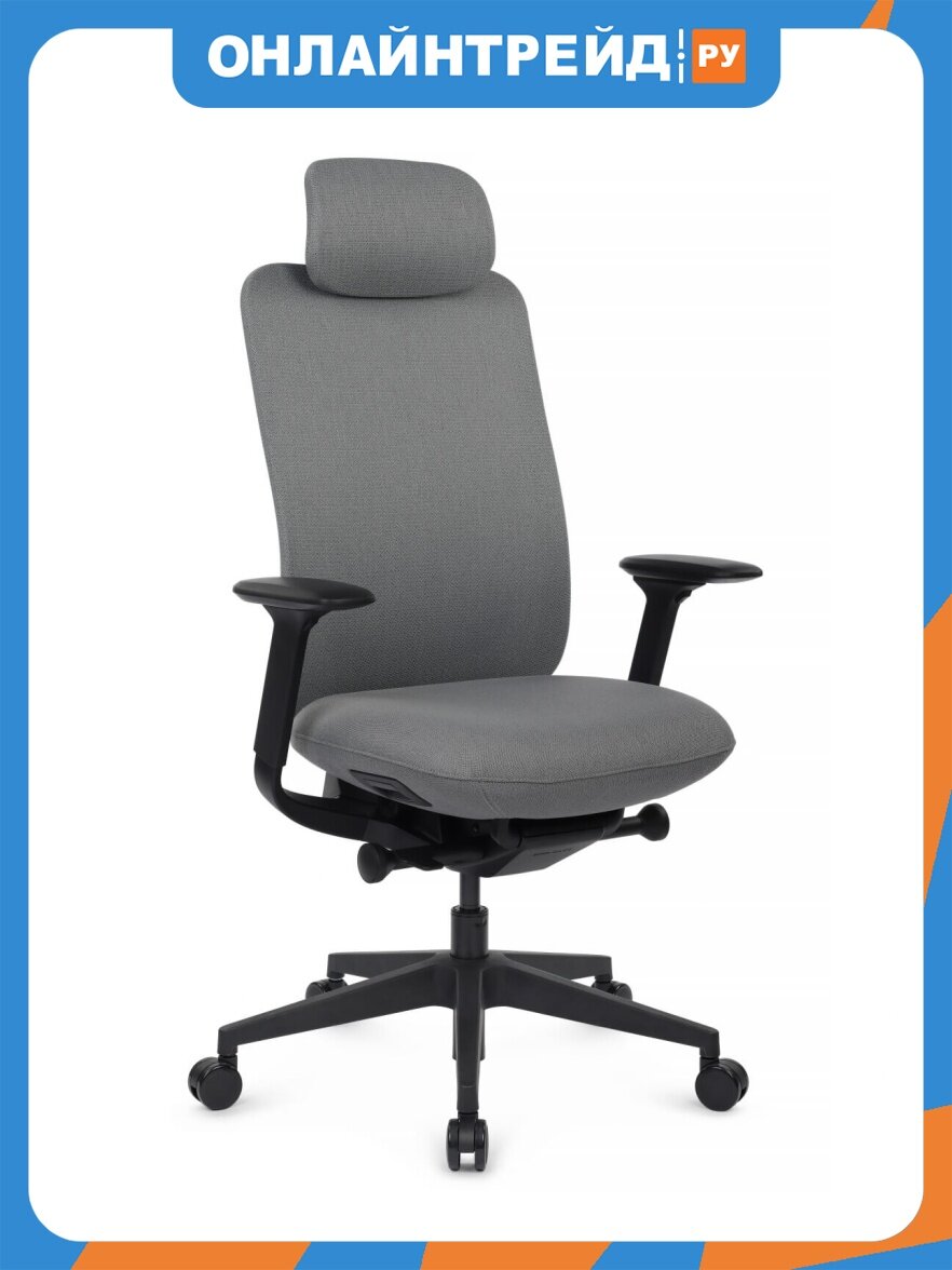Кресло руководителя Riva Design Antler EAN-001A Черный пластик/Серый