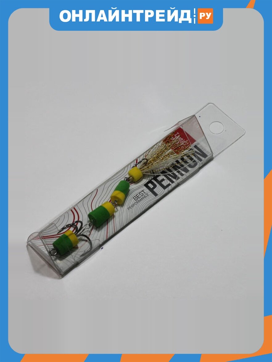 Приманка джиговая Lucky John LJ PENNON 25 зел. жел. в блистере