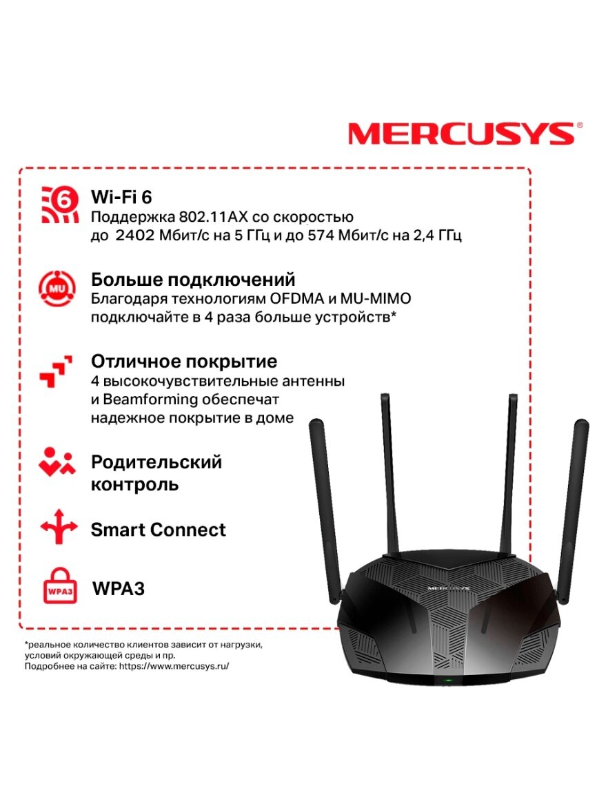 Wi-Fi роутер Mercusys MR80X — фото 1