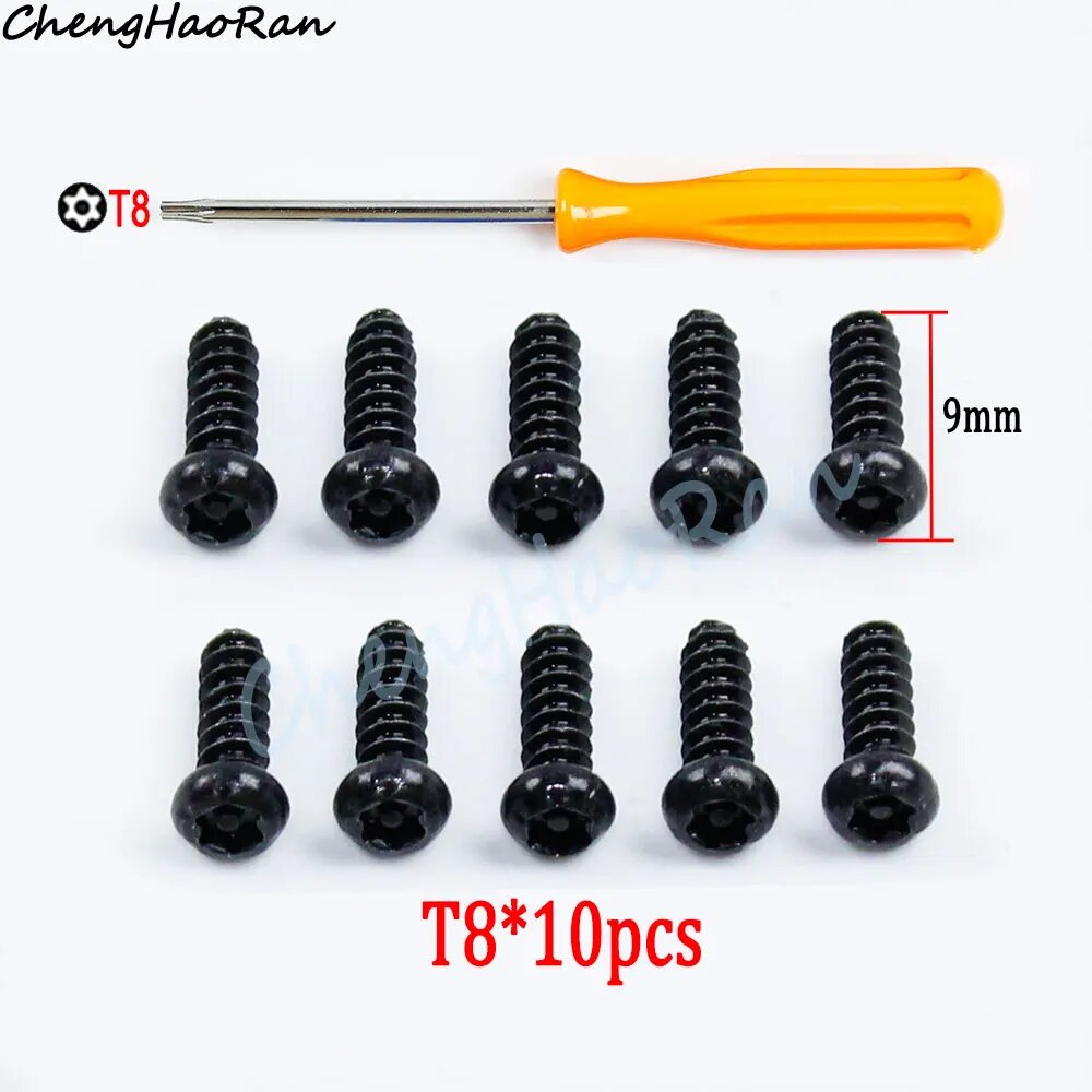 Набор винтов T8*10pcs 9mm, черный