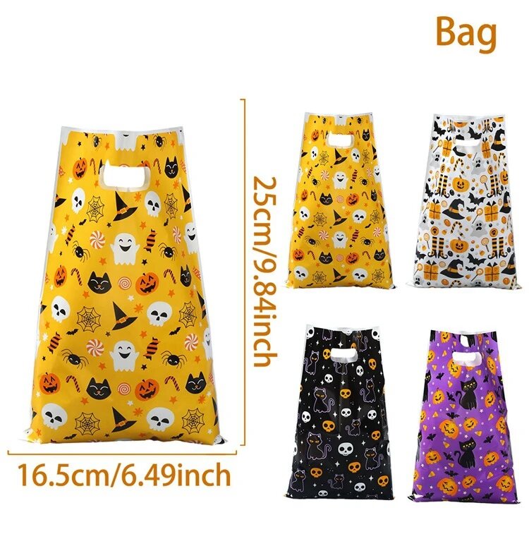 Подарочные пакеты на Хэллоуин Желтый, 12, 10pcs