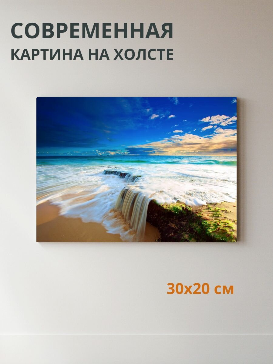 Картина на холсте Водопад 30x20 см