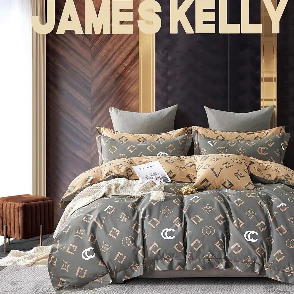 Apollo Bedding Комплект постельного белья, Сатин люкс, Двуспальный с простыней Евро, наволочки 50x70
