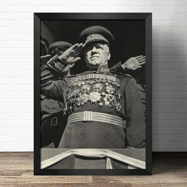 Плакат "Советский Союз", портрет Сталина и Жукова 17, 30cmx40cm Frameless