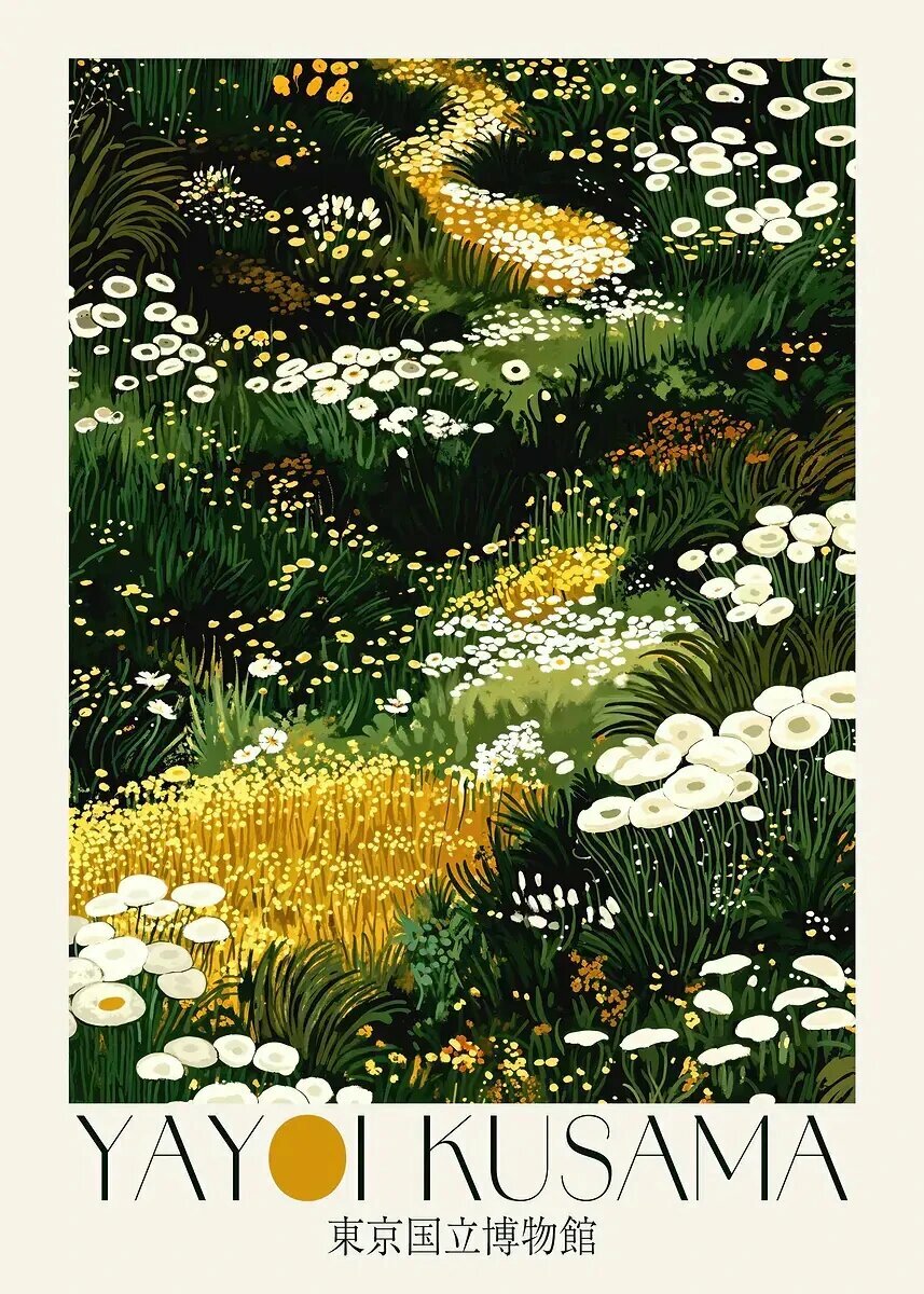 Холст "Yayoi Kusama. Ботанический музей Токио", 40x60см, цвет 6