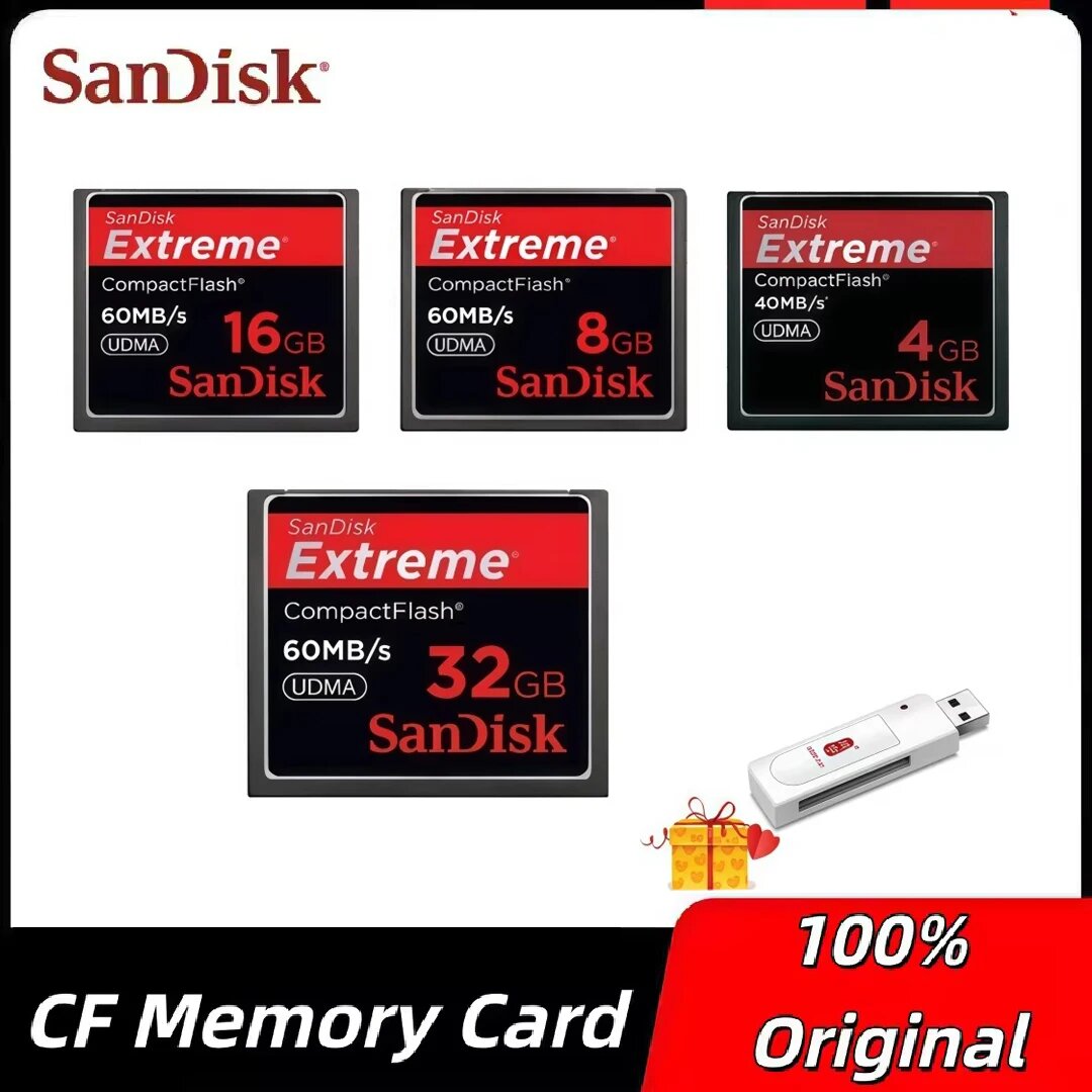 SanDisk Extreme CompactFlash карта памяти 32 ГБ, 16 ГБ, 8 ГБ для камер 8 ГБ