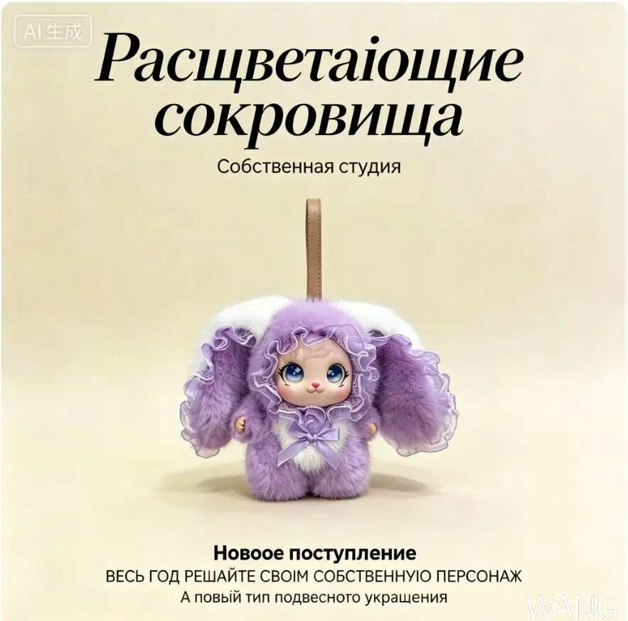 Популярный плюшевый кулон, розовый, 18.5 см