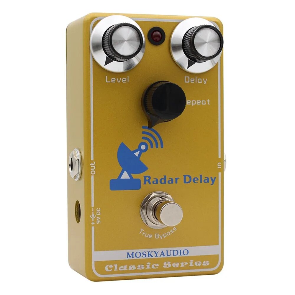 Педаль эффектов Radar Delay BBD для электрогитары, классическая, True Bypass, с регулировкой уровня и повтора