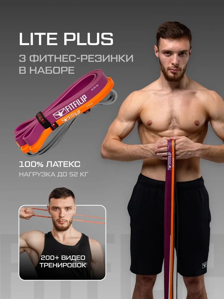 Резинки для фитнеса, набор 3 штуки FITFILIP