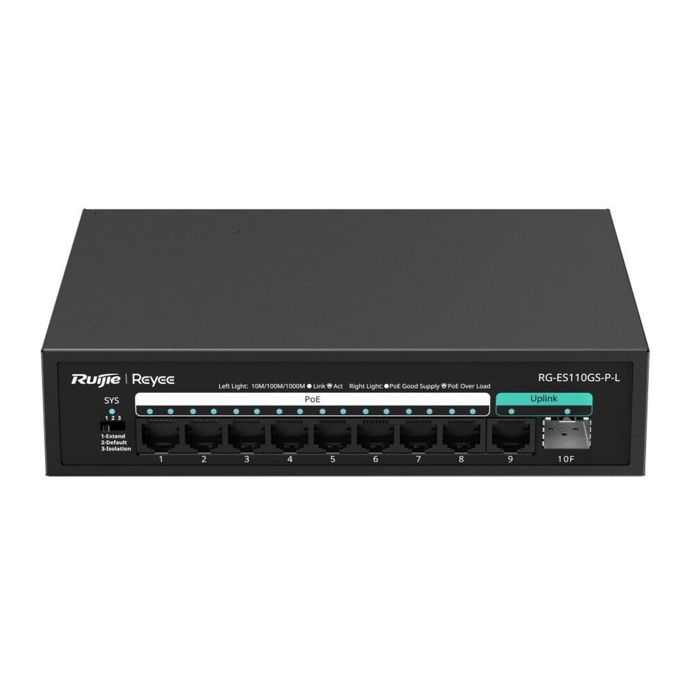Коммутатор Ruijie/Reyee RG-ES110GS-P-L, L2, неуправляемый (RG0000036)