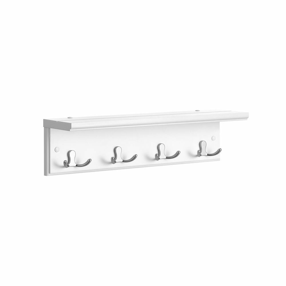 Вешалка настенная SONGMICS - 4 двойных крючка 40x 10.5x 10.5 см, цвет белый LHR42WT