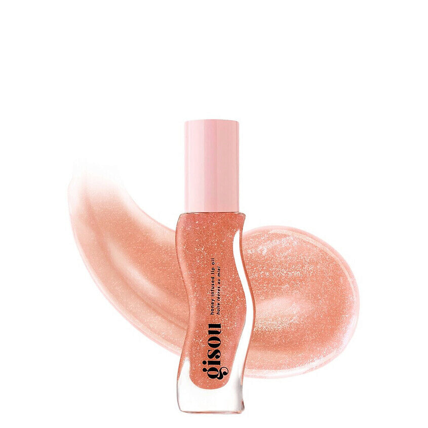 Масло-блеск Gisou Honey Infused Lip Oil - Glazed Plum, увлажнение, нюдовый оттенок, 8 мл