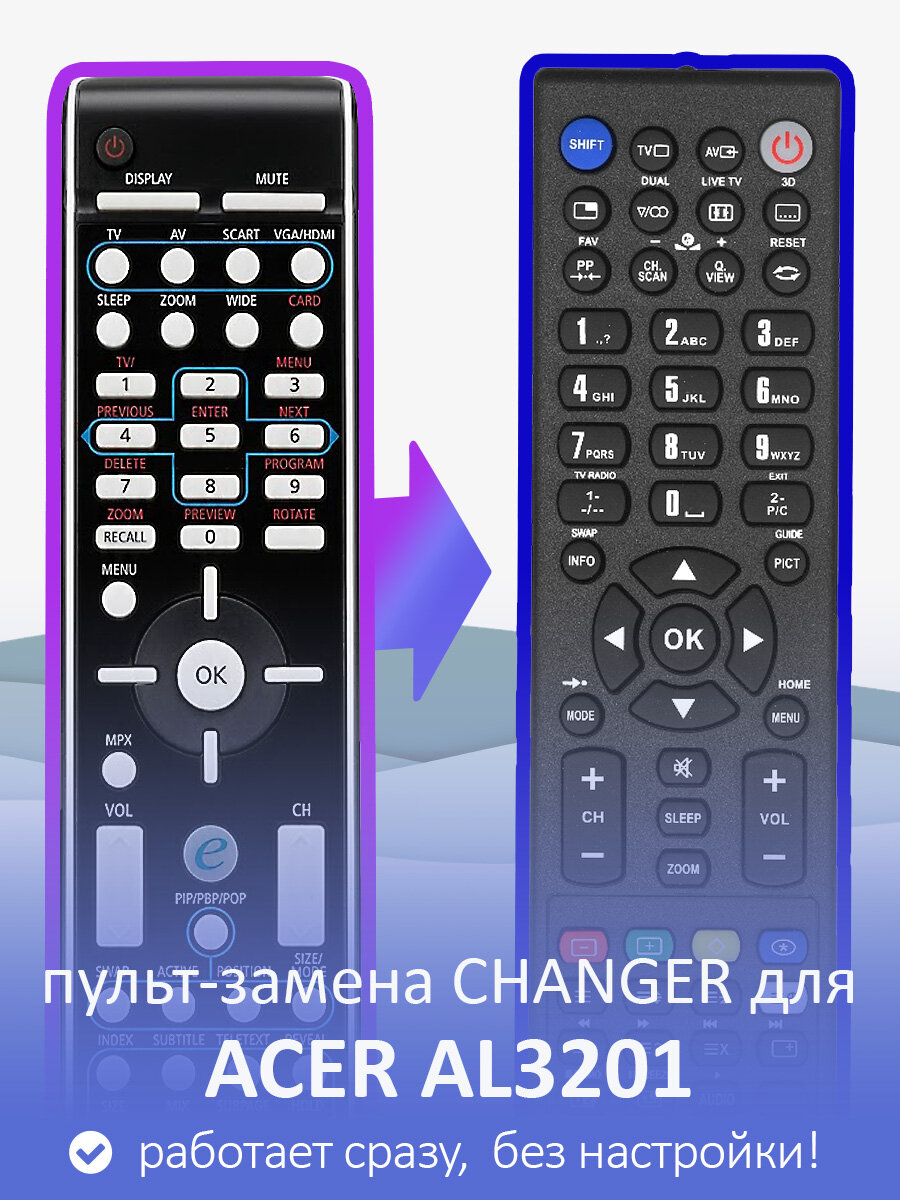 Пульт-замена для ACER AL3201