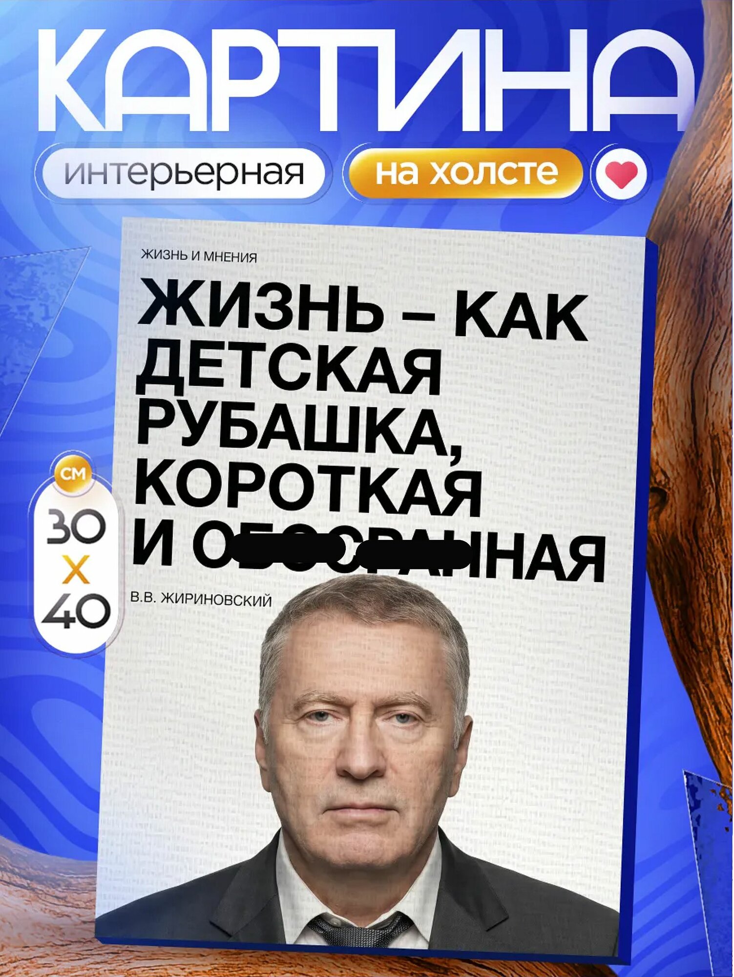 Картина на стену для интерьера 30х40 Жириновский Владимир
