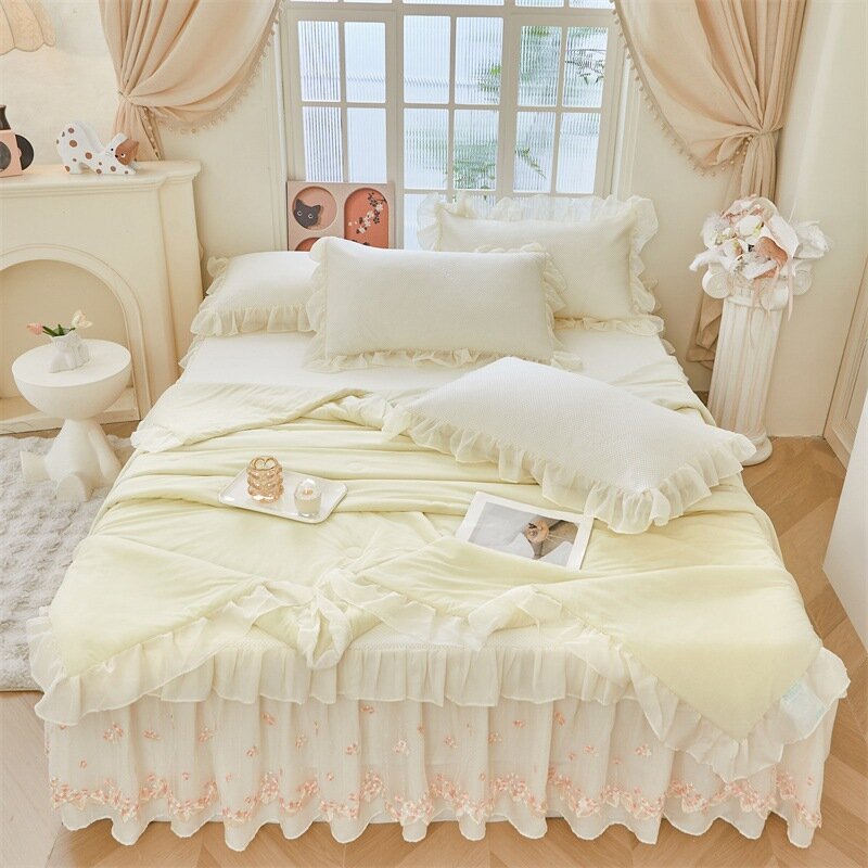 Su Xia Светло-желтый кремовое летнее одеяло 200x230 см - Прохладная ткань для жары