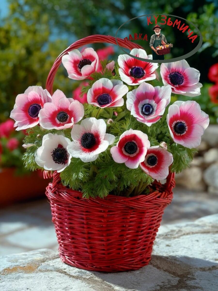Клубни цветов, Лавка Кузьмича, Анемоны BICOLOR многолетние ( 5 штук )