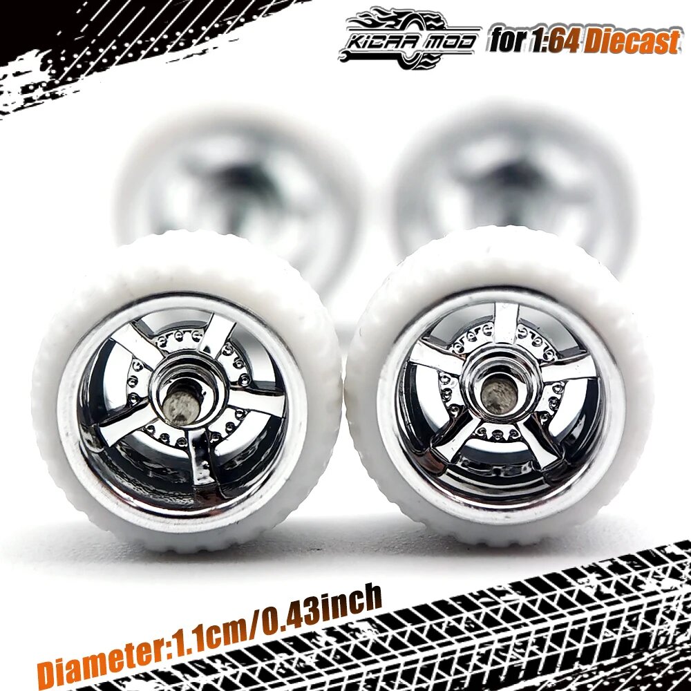 Колеса 1/64 Electroplated Silver для Hot Wheels