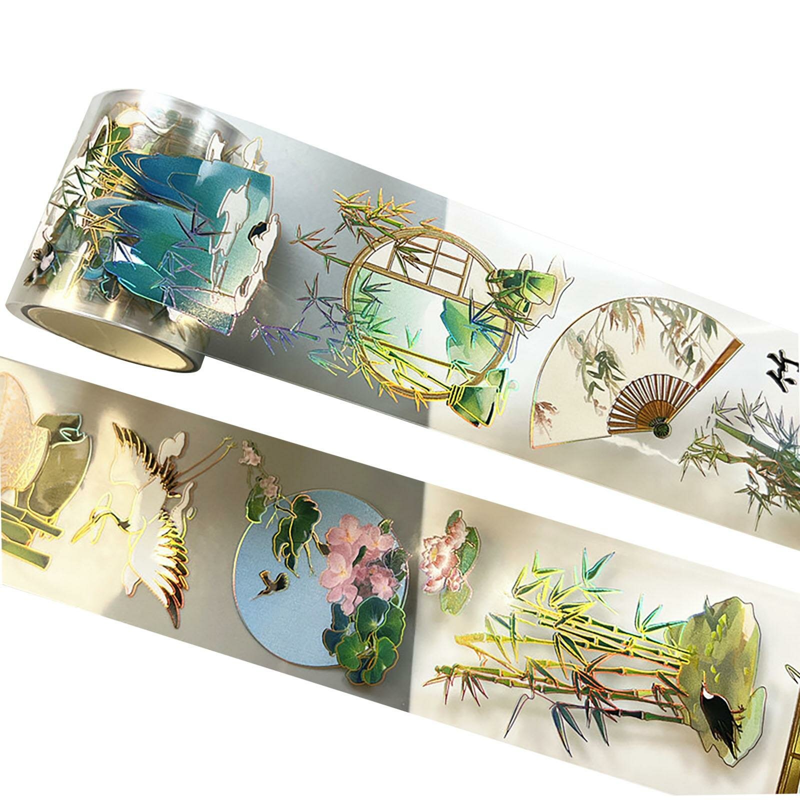 Декоративная клейкая лента Washi Tape для украшения подарков, скрапбукинга, книг, бамбука.