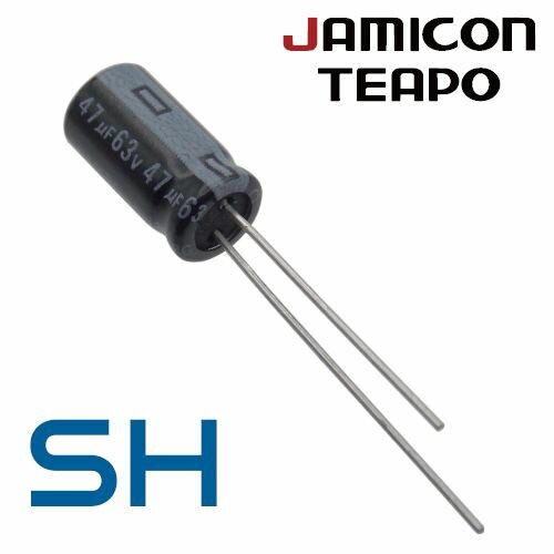 47мкФ 63В / SH / 6,3x11 / 105 С / конденсатор электролитический (20шт)
