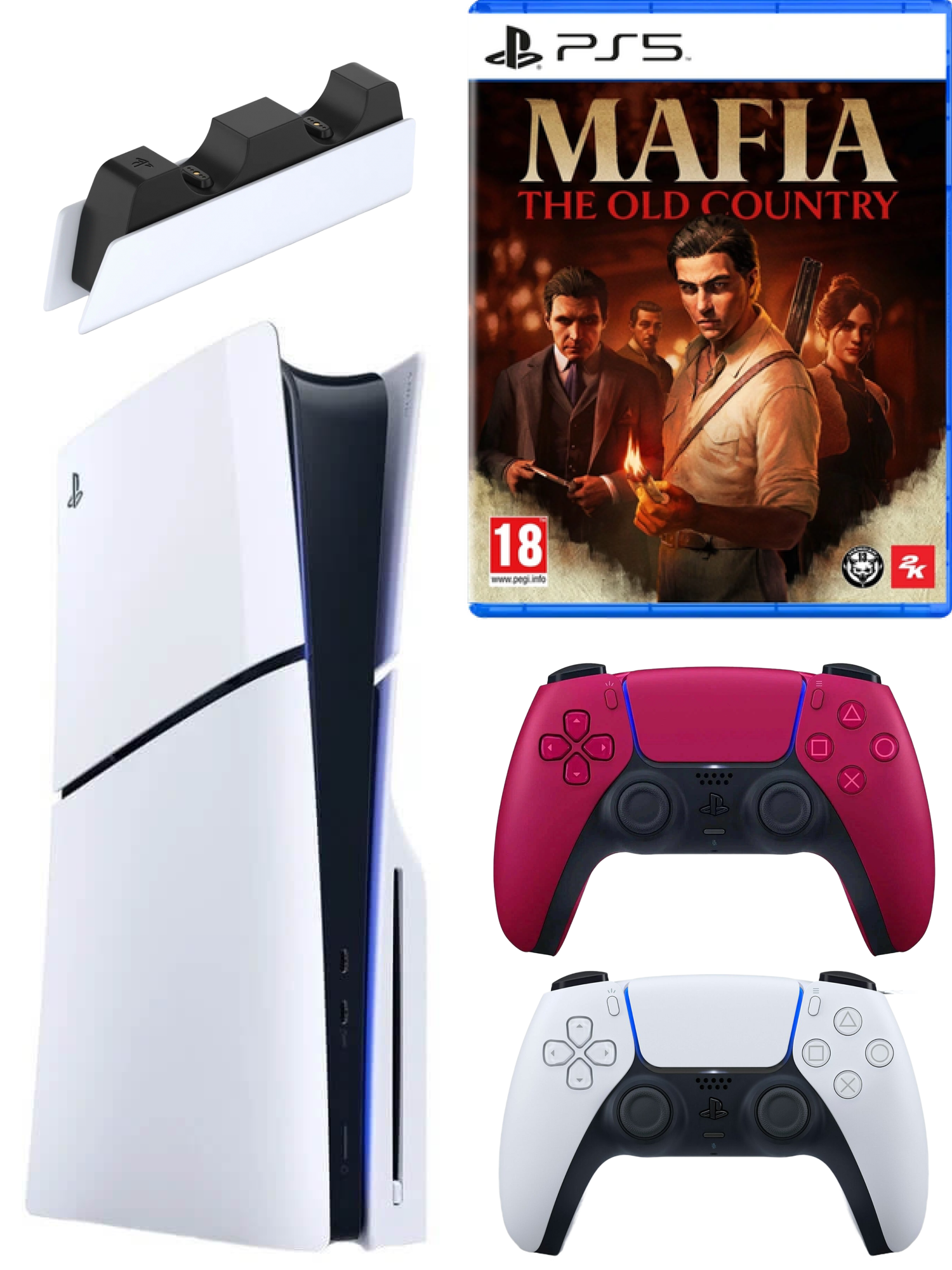Игровая приставка Sony PS 5 Slim,1ТБ(с дисководом)+2 геймпад+Зарядная станция+MAFIA: The Old Country
