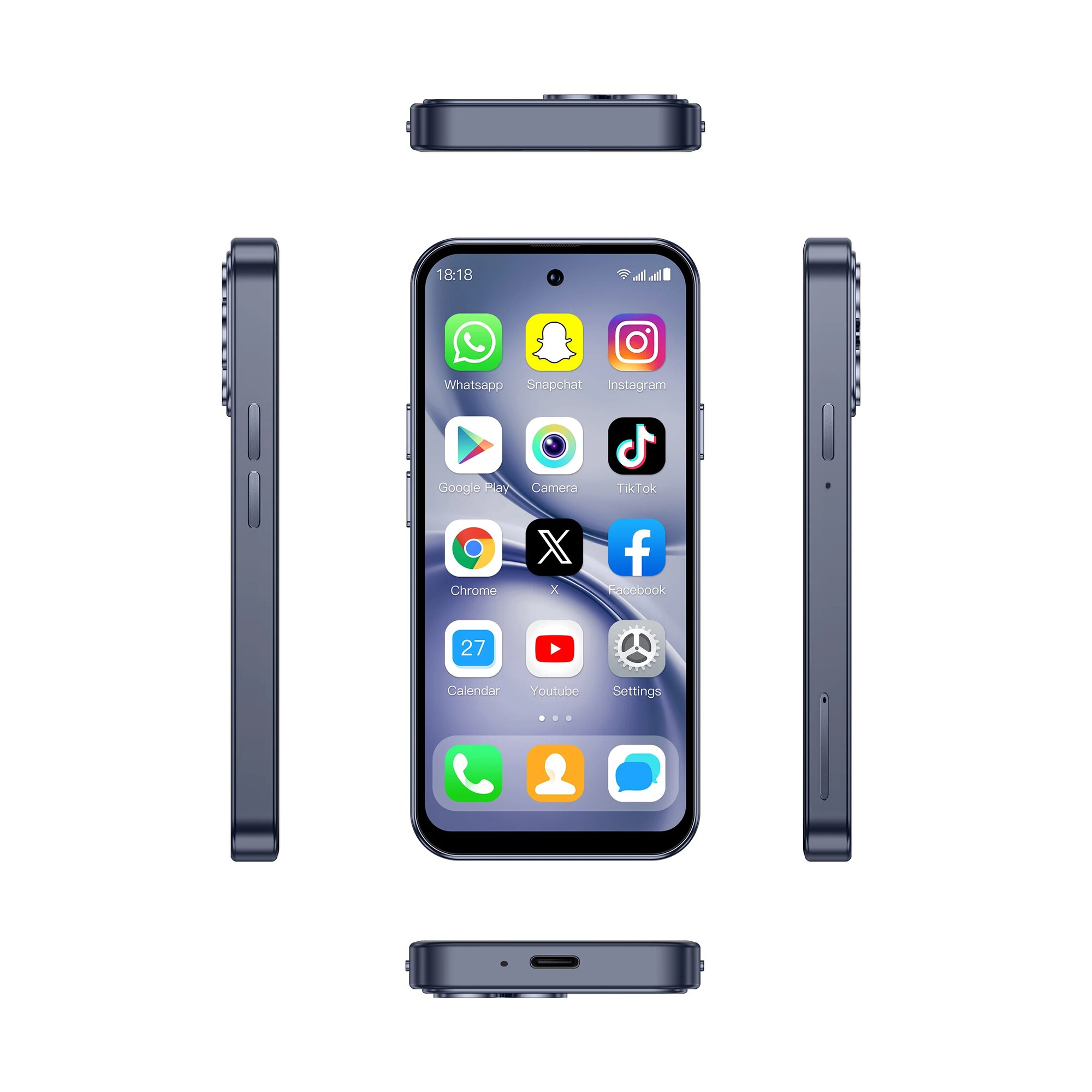 ONEMYTH A19 Pro Мини-смартфон С 4,5-дюймовым Полноэкранным Серый, Standard Version, Голубой, Blue