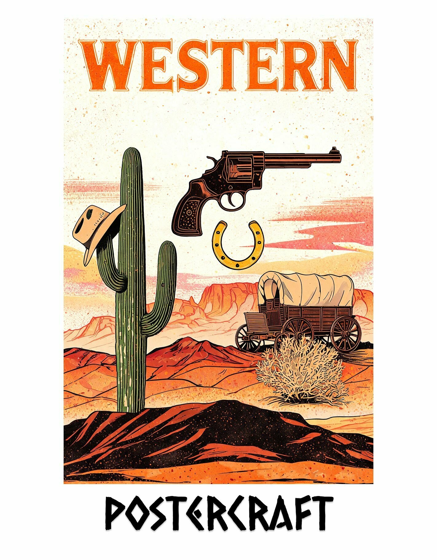 Постер 'Western" (Вестерн, Кино, Фильмы), 29.7х42см, А3, глянцевый