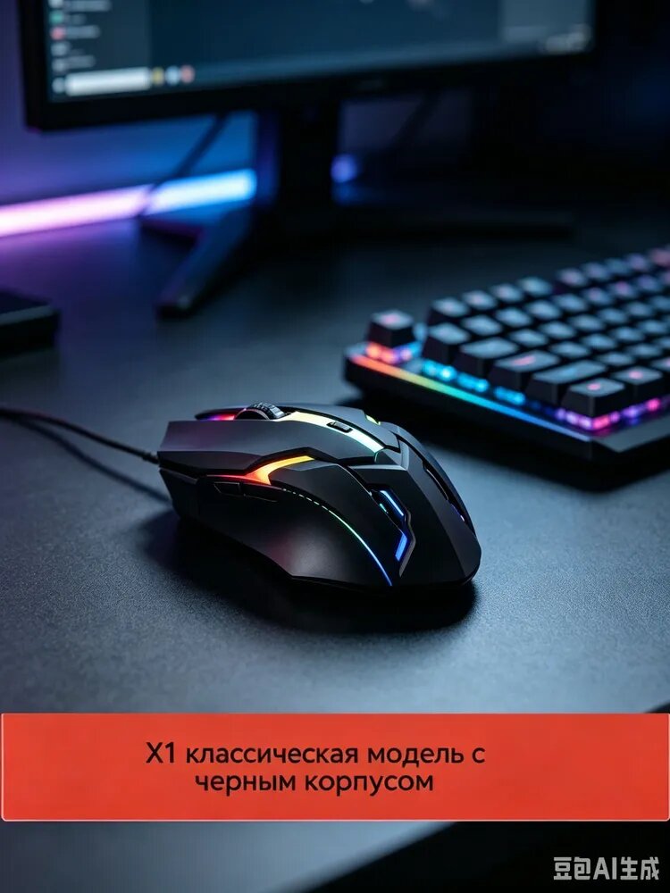 Мышь проводная, черный