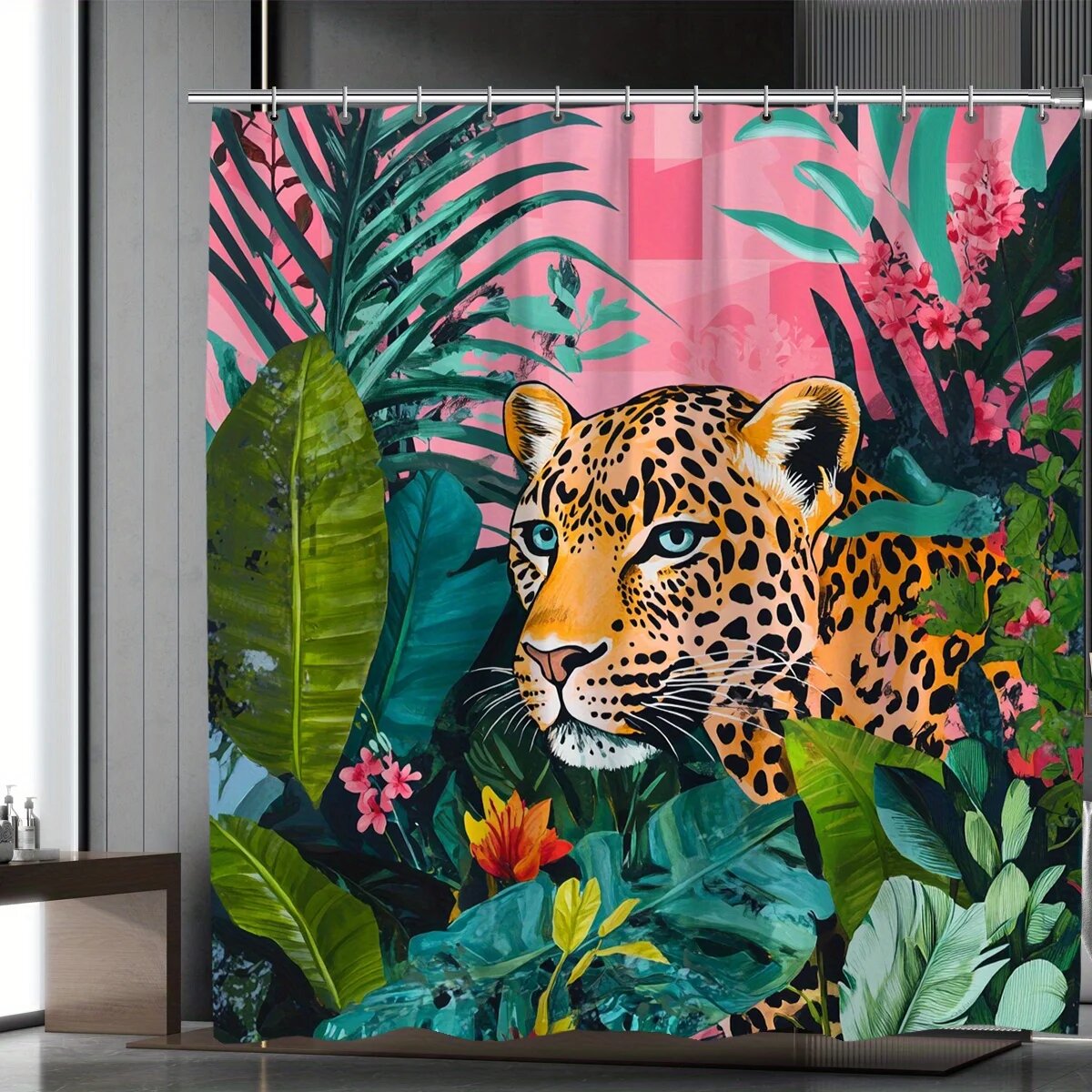 Леопардовая занавеска для душа из полиэстера 240X180cm