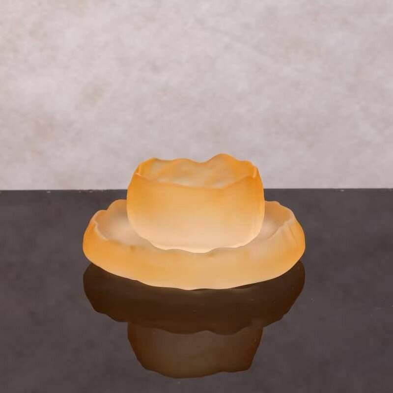 Чайный сервиз в японском стиле с глазурью frozen-yaki, хрустальная чашка, Пальмовая пальма