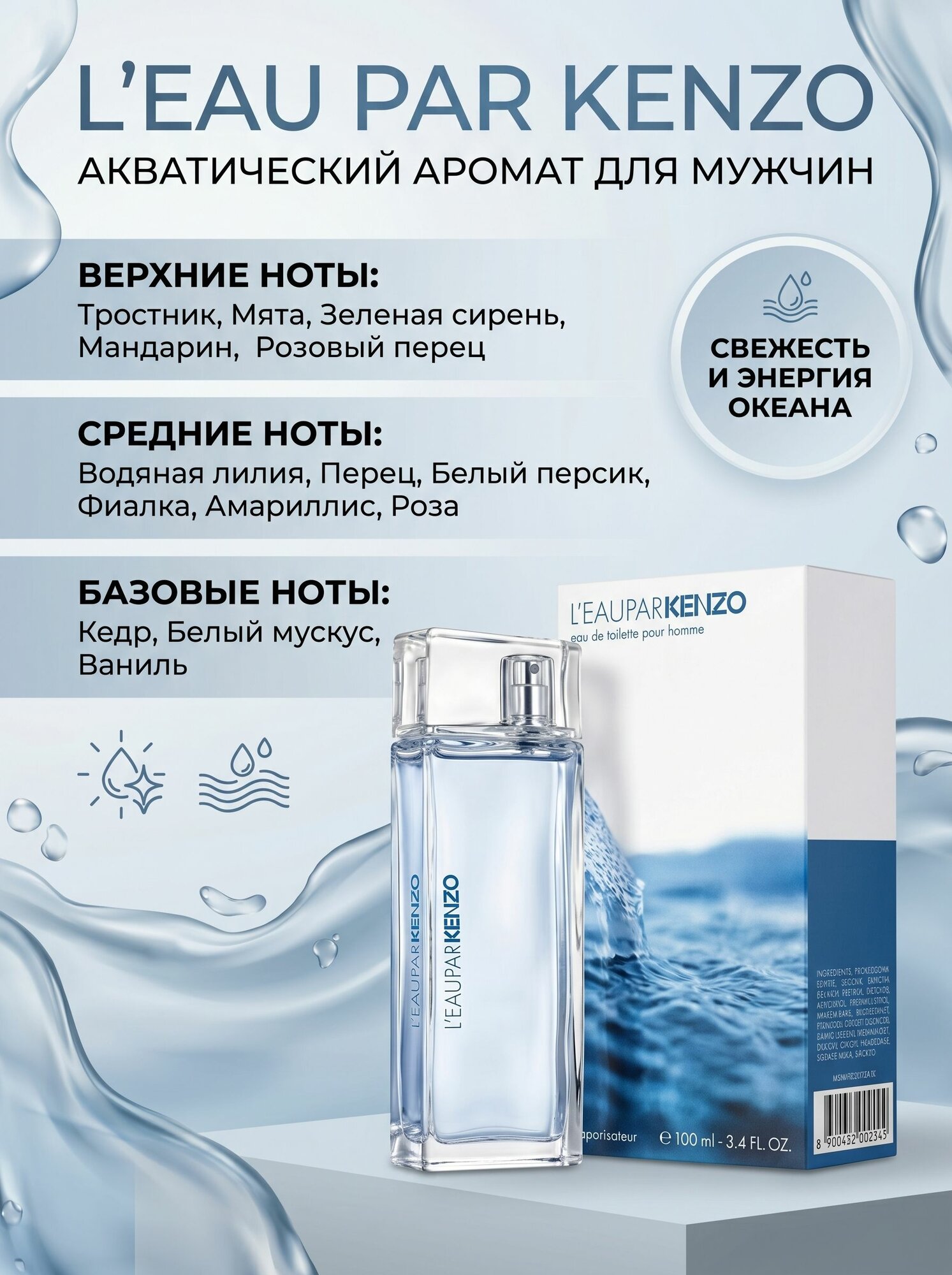Туалетная вода кензо мужской 105 мл