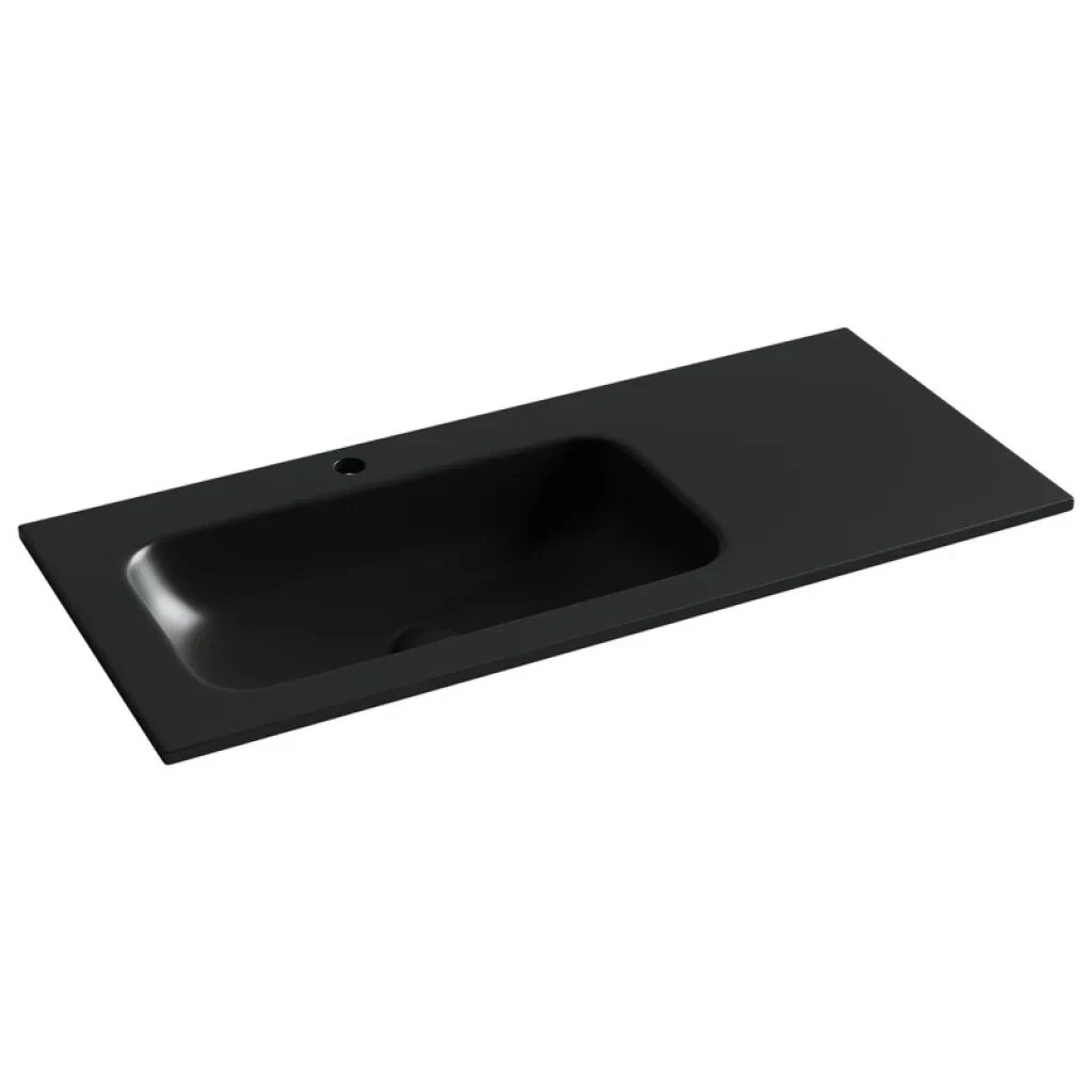 Накладная раковина Ceramicanova Grace прямоугольная черная матовая 101 см CN7014MB, фаянс, матовый черный
