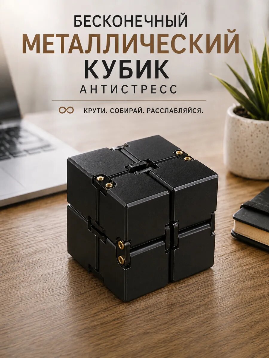 Кубик бесконечный металлический антистресс