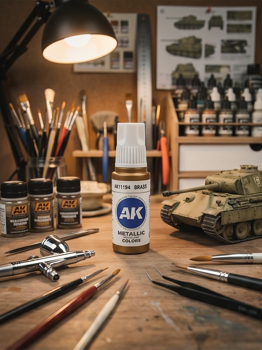 Акриловая краска AK Interactive - Brass (17мл) — фото 1