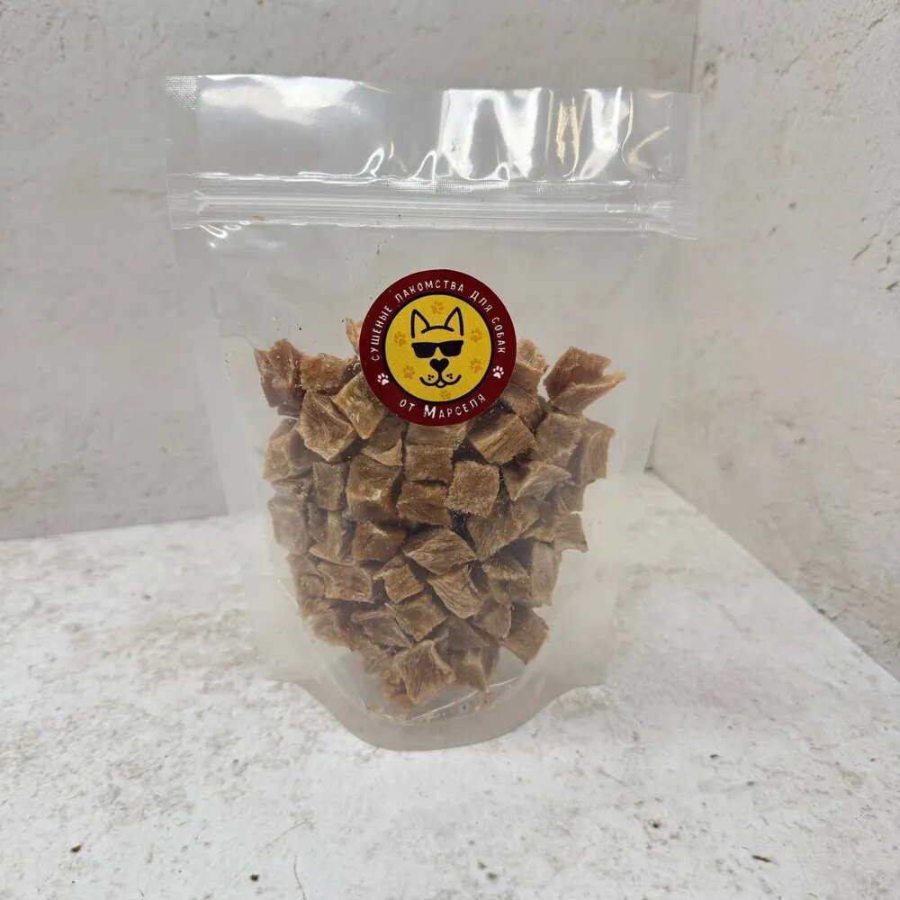 Индейка кусочки (1x1) 100 гр: лакомство для собак крупных, среднийых, средних и мелких пород