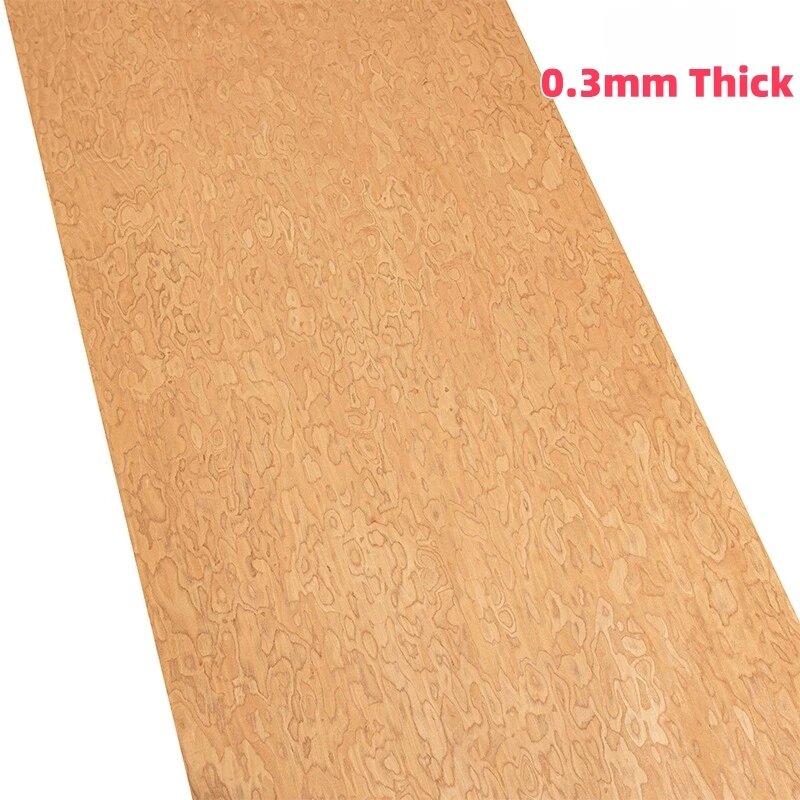 Шпон деревянный Sapele Pommele, бежевый, 58x250 см, 0.3 мм