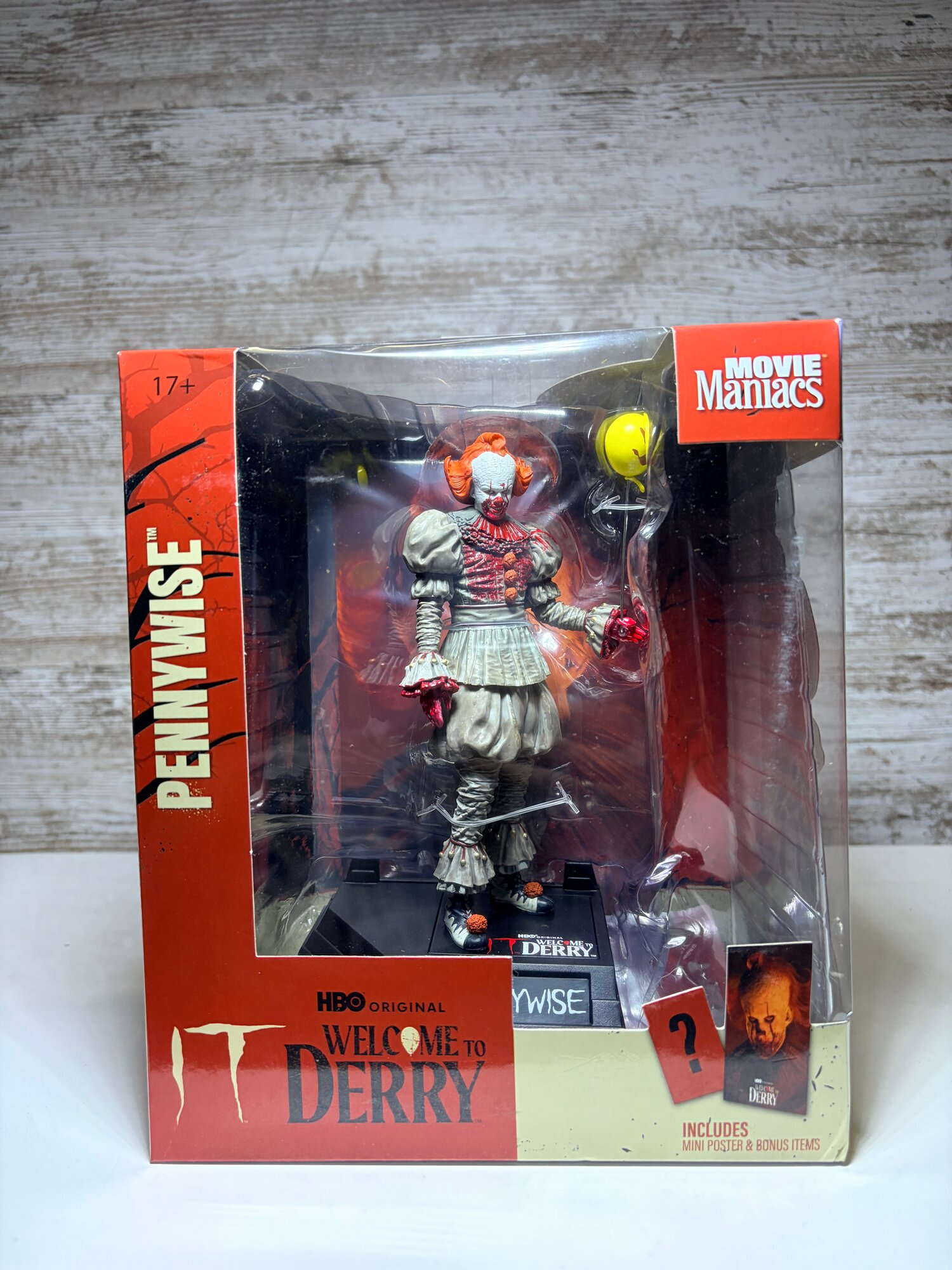 Коллекционная фигурка Movie Maniacs Pennywise, Welcome to Derry, HBO Original, McFarlane Toys, оригинал