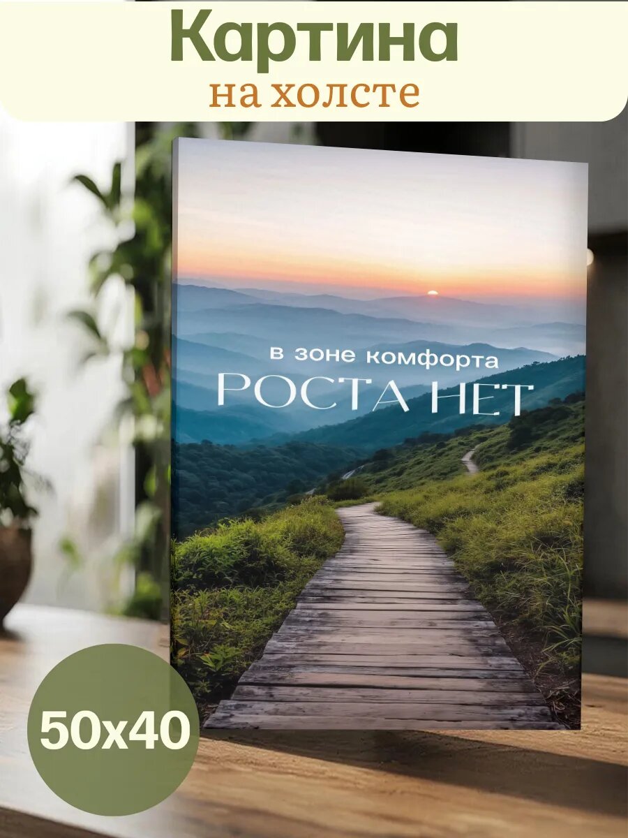 Картина 40х50 Мотивация Дисциплина Эстетика Успех Цитата