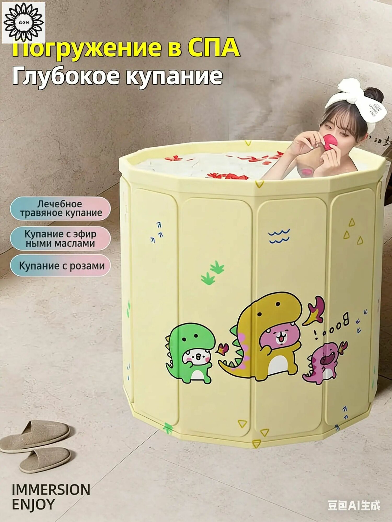 Складная ванна для взрослых, SPA-комплекс для дома и дачи 70 Обновленный и утолщенный