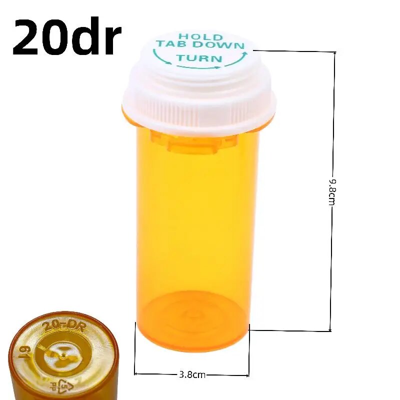 Бутылка для таблеток 20dr, 20шт, цвет B