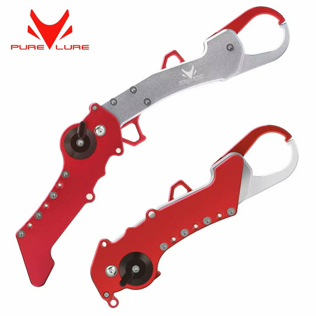 Захват для рыбы PURELURE Folding, телескопическая конструкция, 28 см, металл, синий