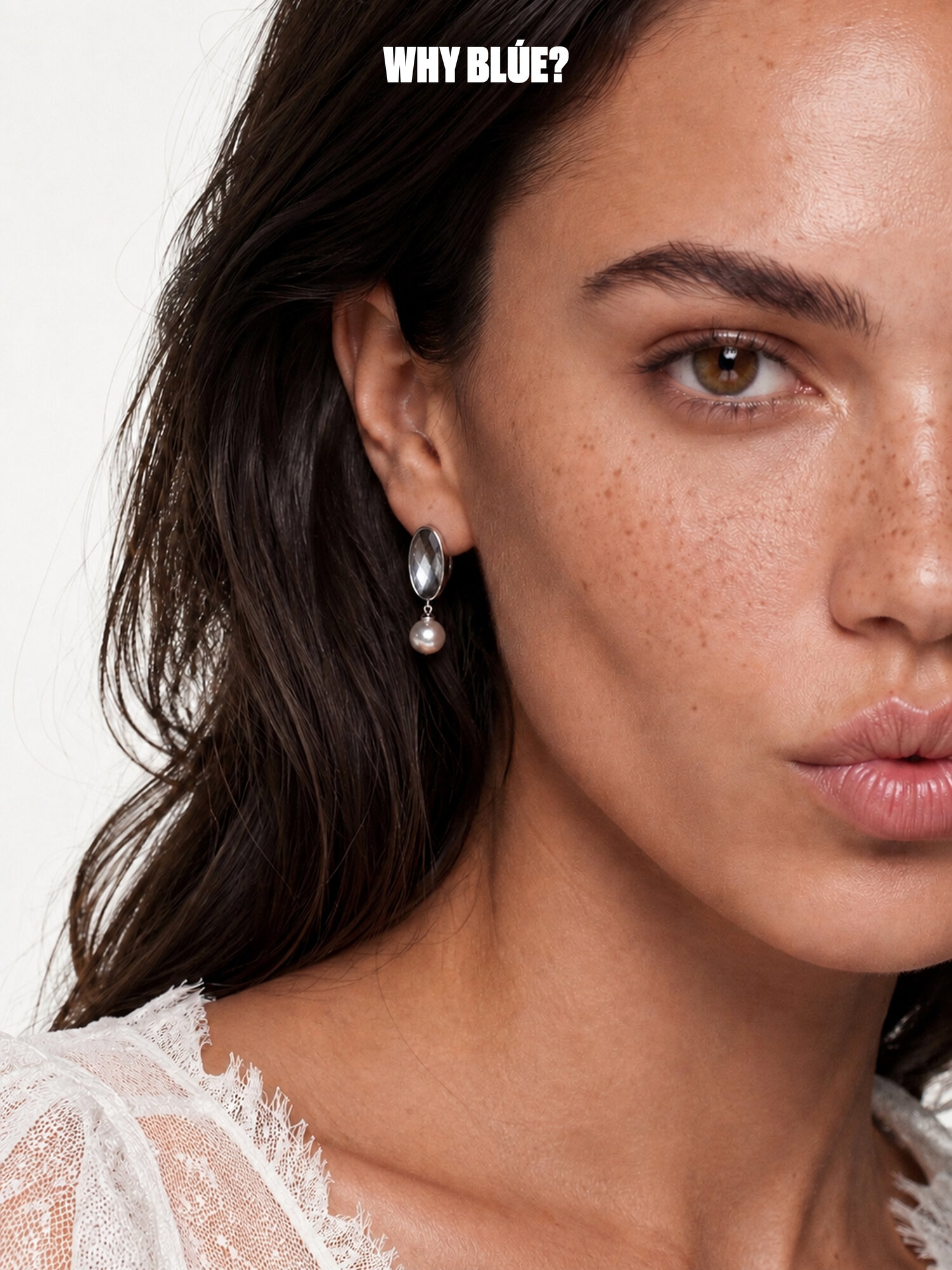 Серьги пусеты, с подвесками Why BLUE?, жемчуг Swarovski синтетический, белый, серебряный, черный — фото 1
